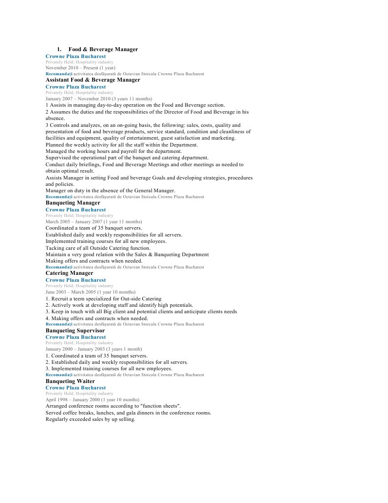 f&b Manager Duties Englishsuperrrr | Foodservice | Restaurants