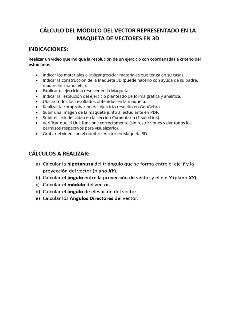 Cálculo del Módulo de un Vector 3D | PDF | Informática