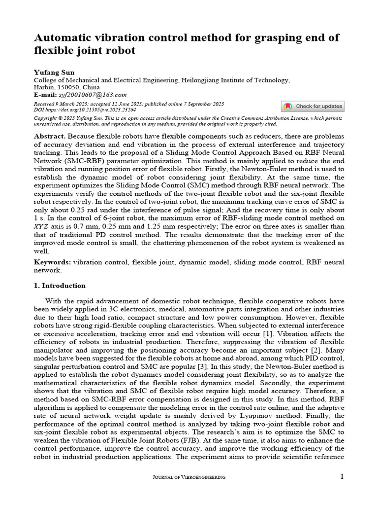 Automatic Vibration Control Method For Grasping en | PDF | Control ...