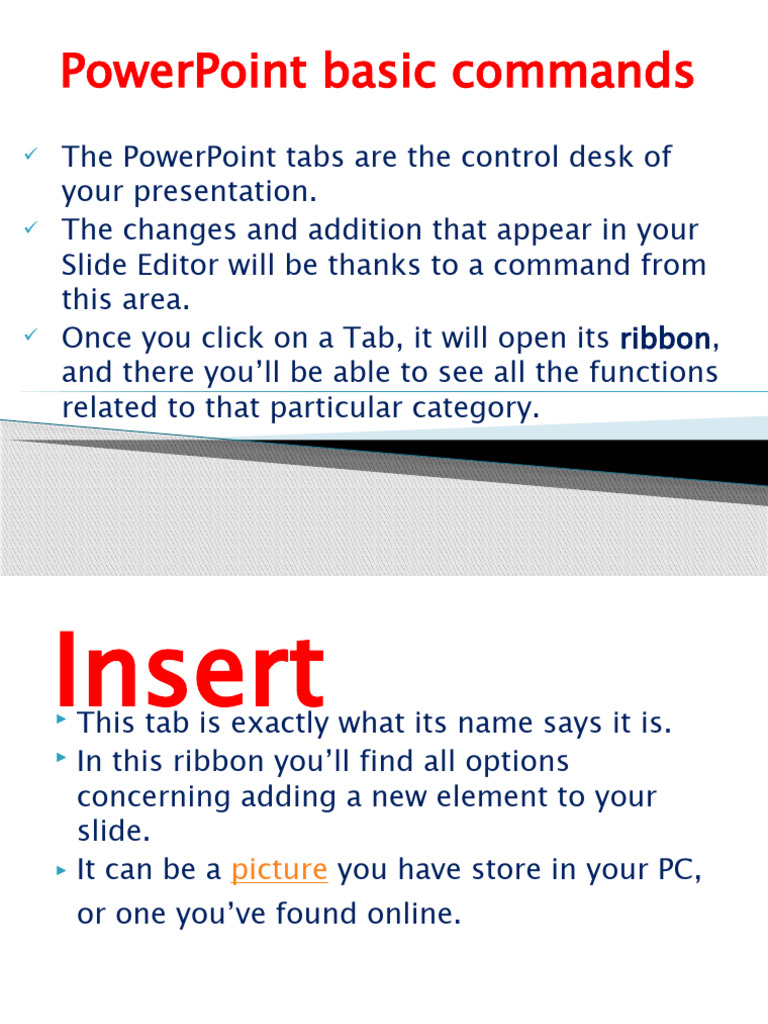 PowerPoint Basic Commands | PDF