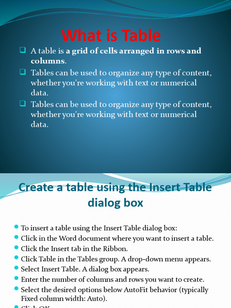 What Is Table | PDF | Menu (Computing) | Software