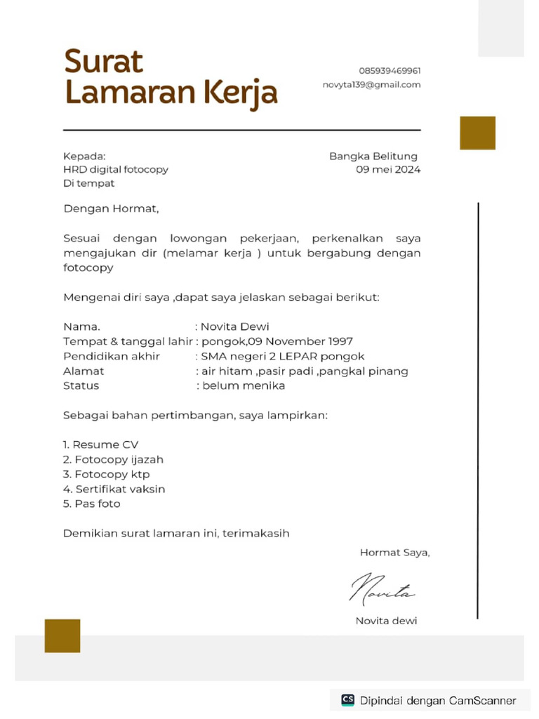 CV Novita Digital | PDF