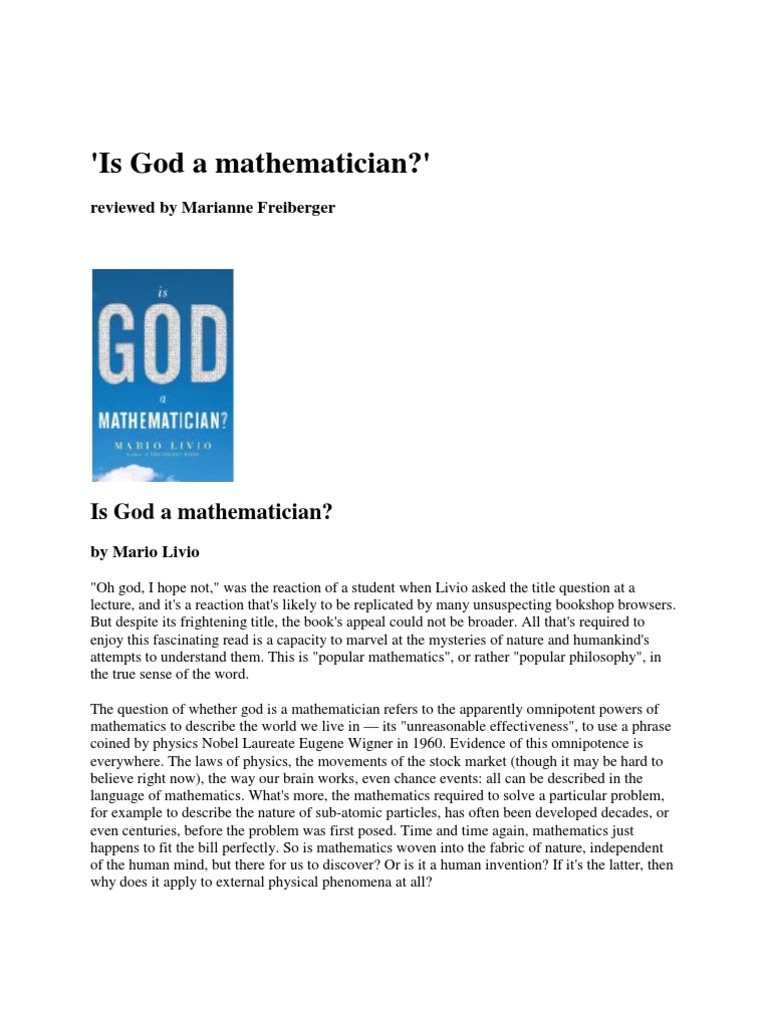 12 Is God A Mathematician | PDF | Axiom | String Theory