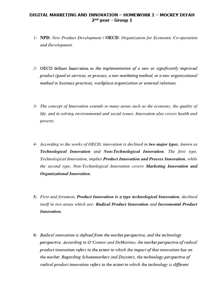 Digital Marketing and Innovation - Homework 1 - Mockey Defah | PDF ...