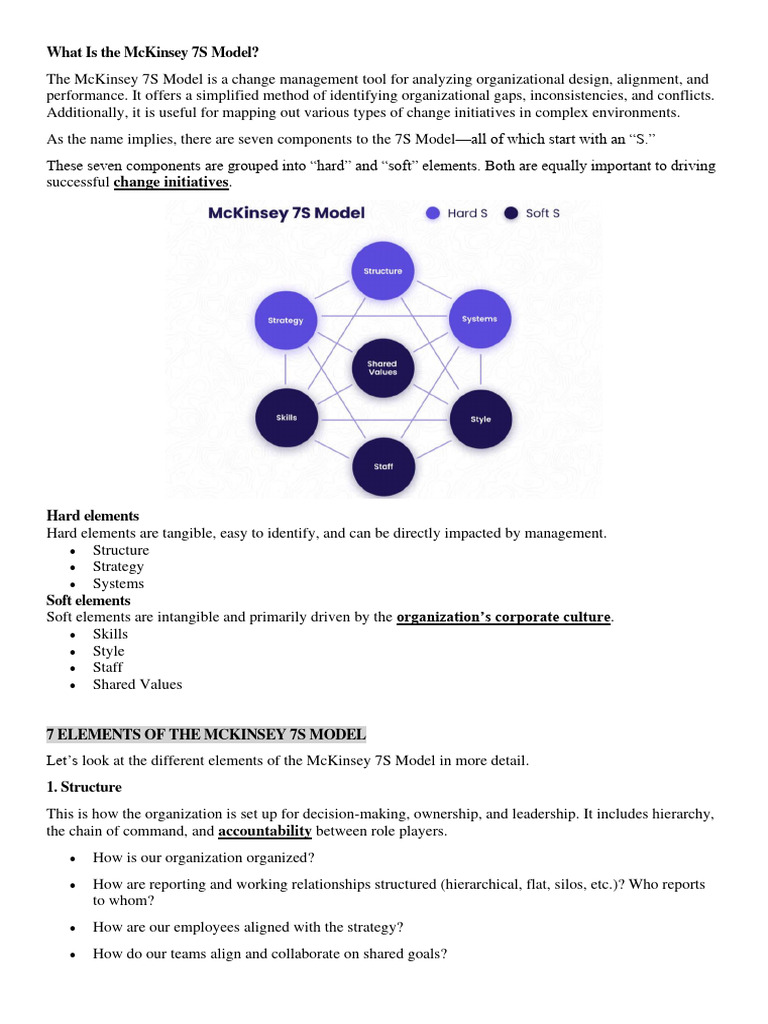McKinsey 7S Model | PDF | Strategic Management | Change Management