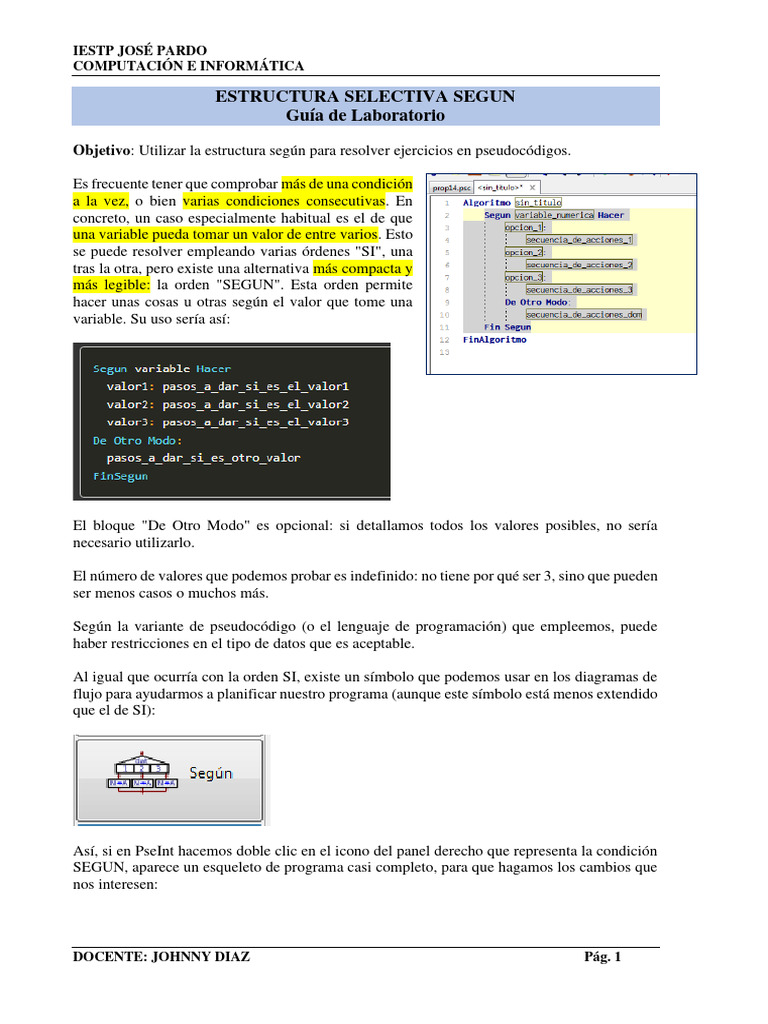 2 - ESTRUCTURA SELECTIVAS - Segun | PDF | Ingeniería de software | Ciencias de la Computación