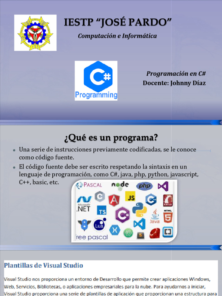Clase1 C Pdf C Sharp Lenguaje De Programación Lenguaje De Programación