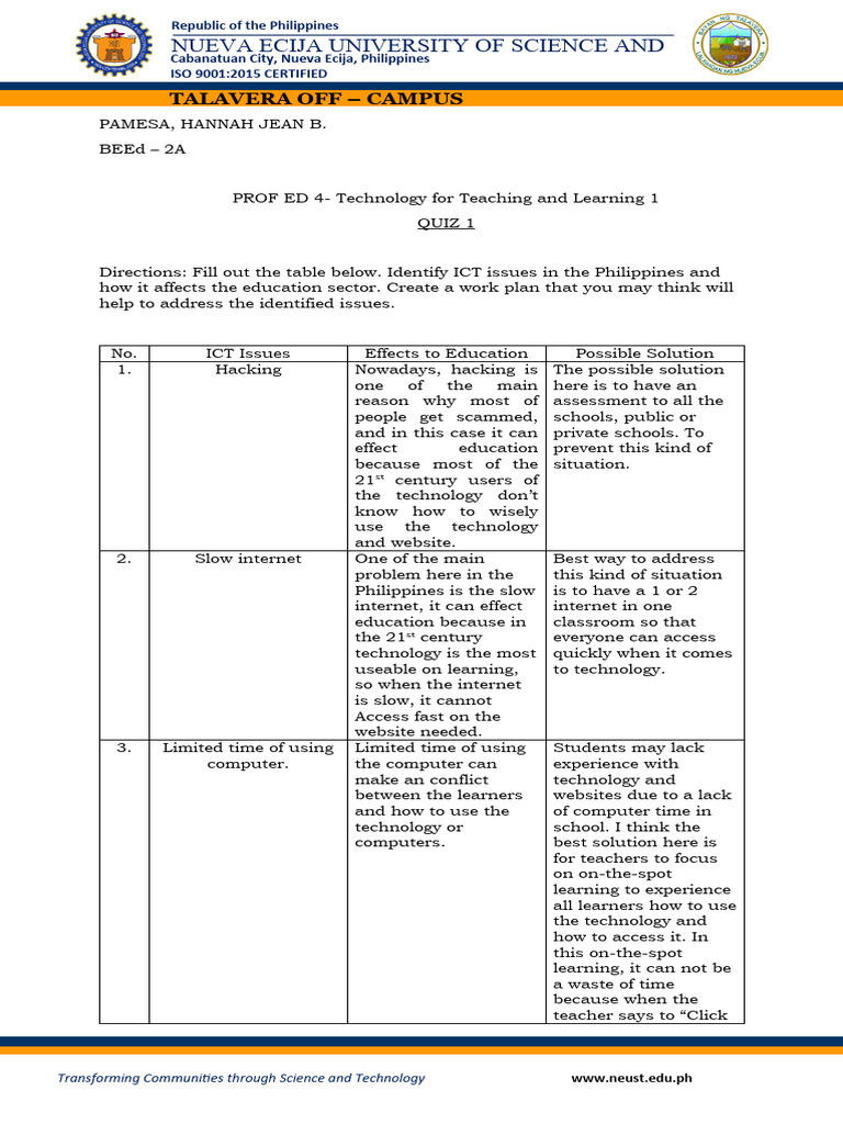 Quiz 1 | Download Free PDF | Educational Technology | Computing