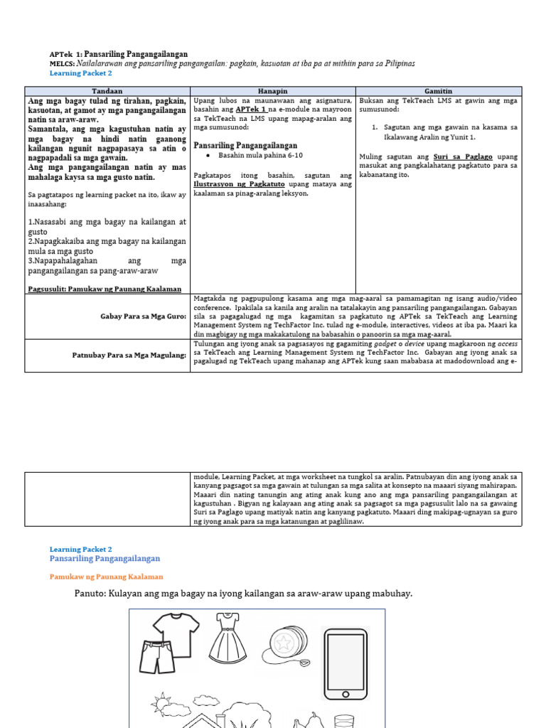 Learning Packett AP 1 Q1 Week 2 Edited | PDF