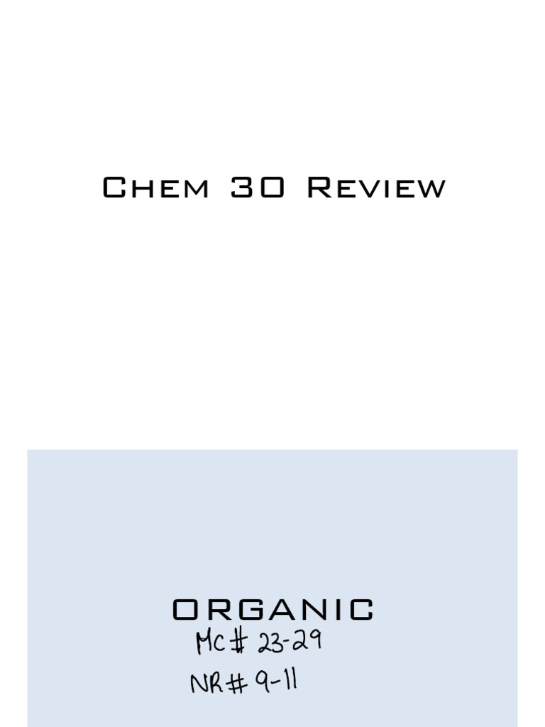Chem 30 Diploma Review | PDF | Alkene | Redox