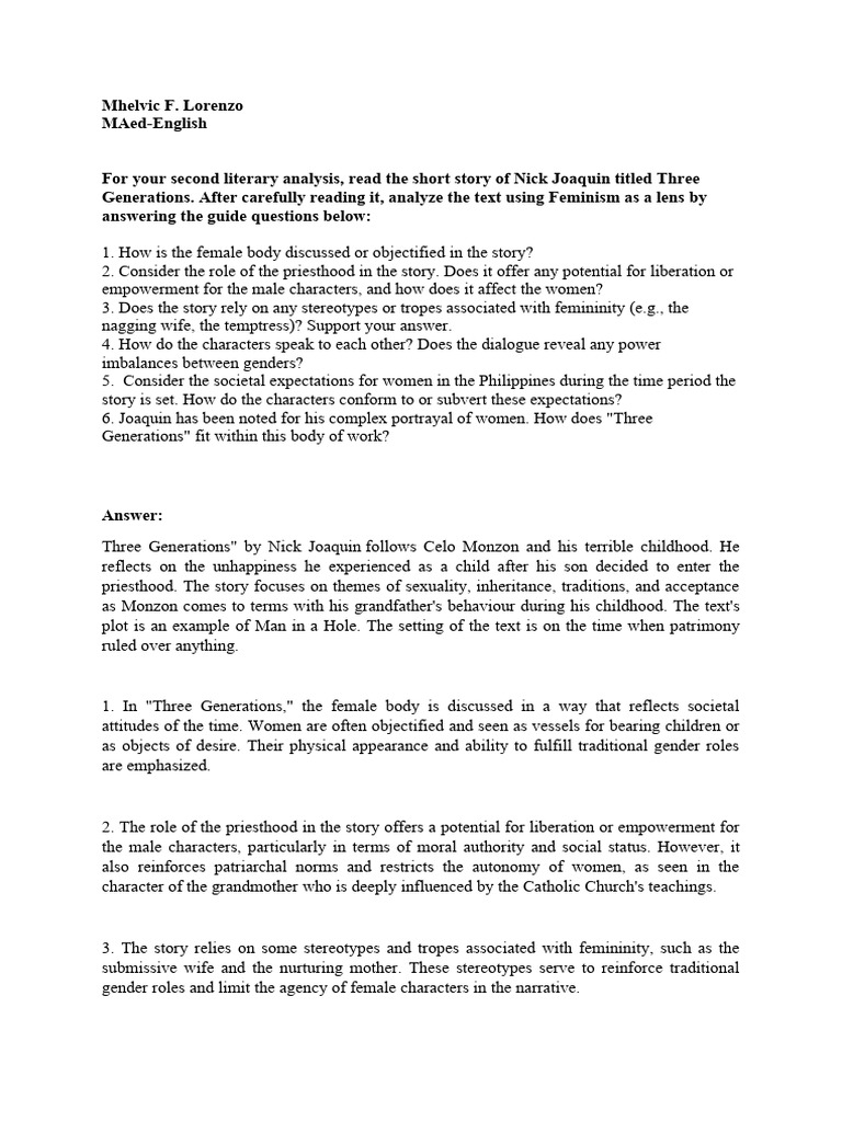 Asynchronous Task 2 Literary Pdf Gender Role Gender 