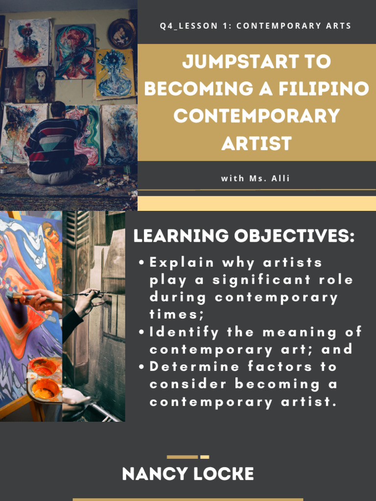 q4 L1jumpstart To Becoming A Filipino Contemporary Artist | PDF | Liberal Arts Education ...