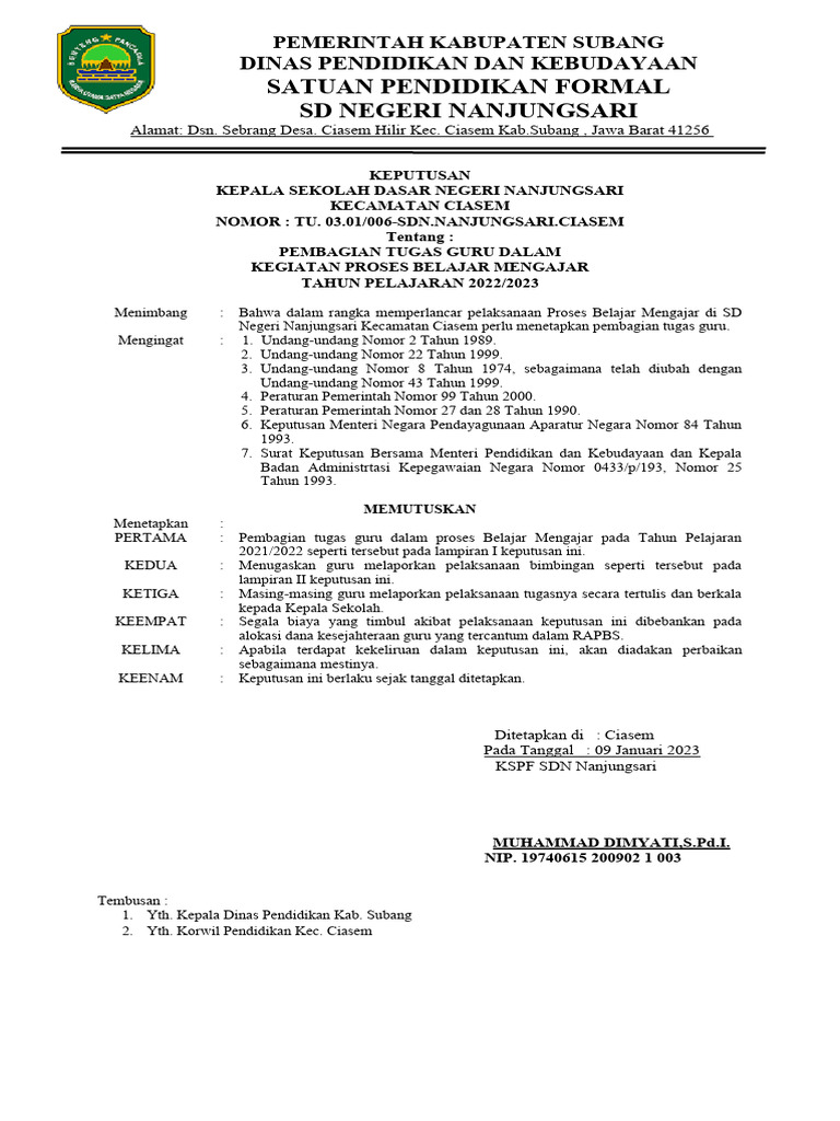 SKBM Semester Ii 2022 - 2023 SDN Nanjungdsari | PDF