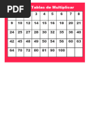 Bingo de Tablas de Multiplicar Imprimible | PDF | Juegos y lotería | Ocio