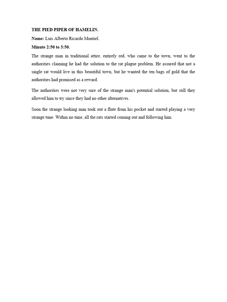 The Pied Piper of Hamelin | PDF