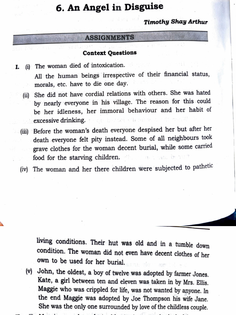 An angel in disguise CLASS 10 ICSE | PDF