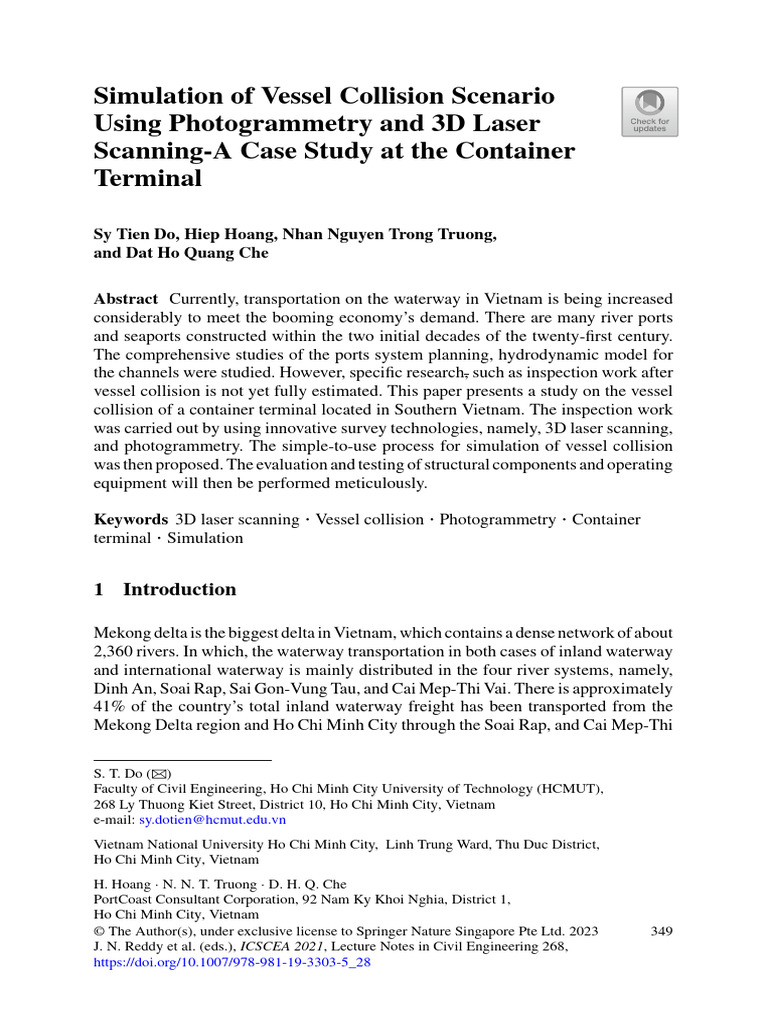 Simulation of Vessel Collision Scenario Using Photogrammetry and 3d ...