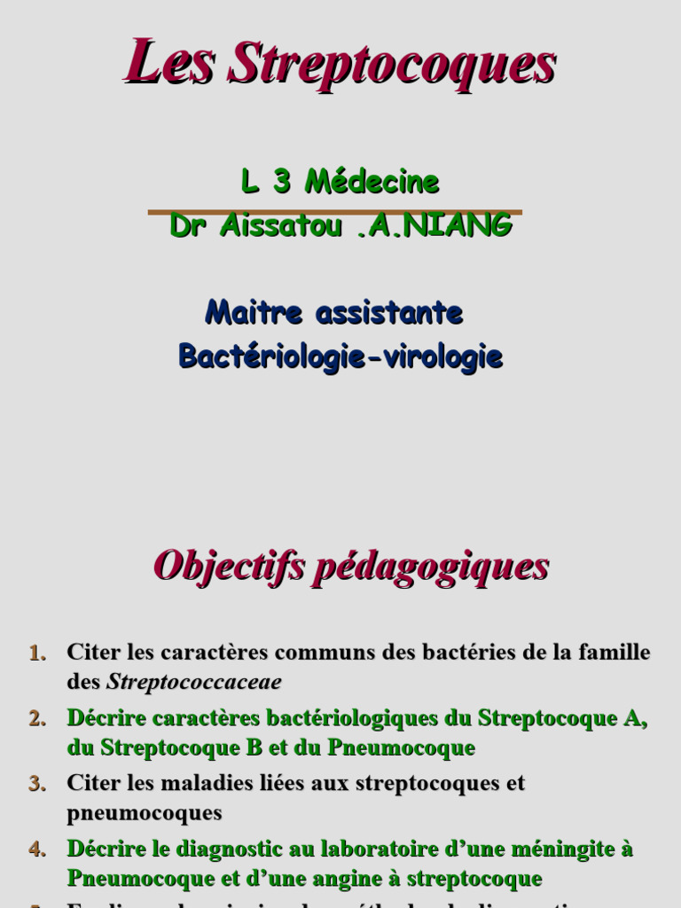 Strep To Co Ques | PDF | Streptocoque | Méningite