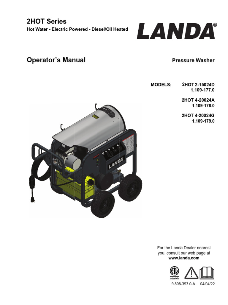 LANDA Pressure Washer User Manual | PDF