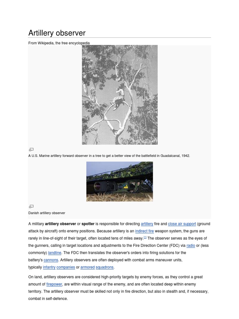 Artillery Observer | PDF | Military Operations | Projectile Weapons