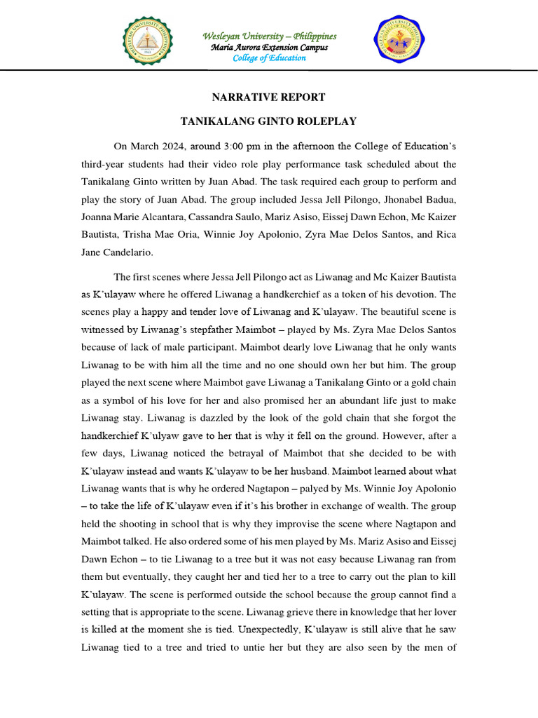 Narrative Report | PDF