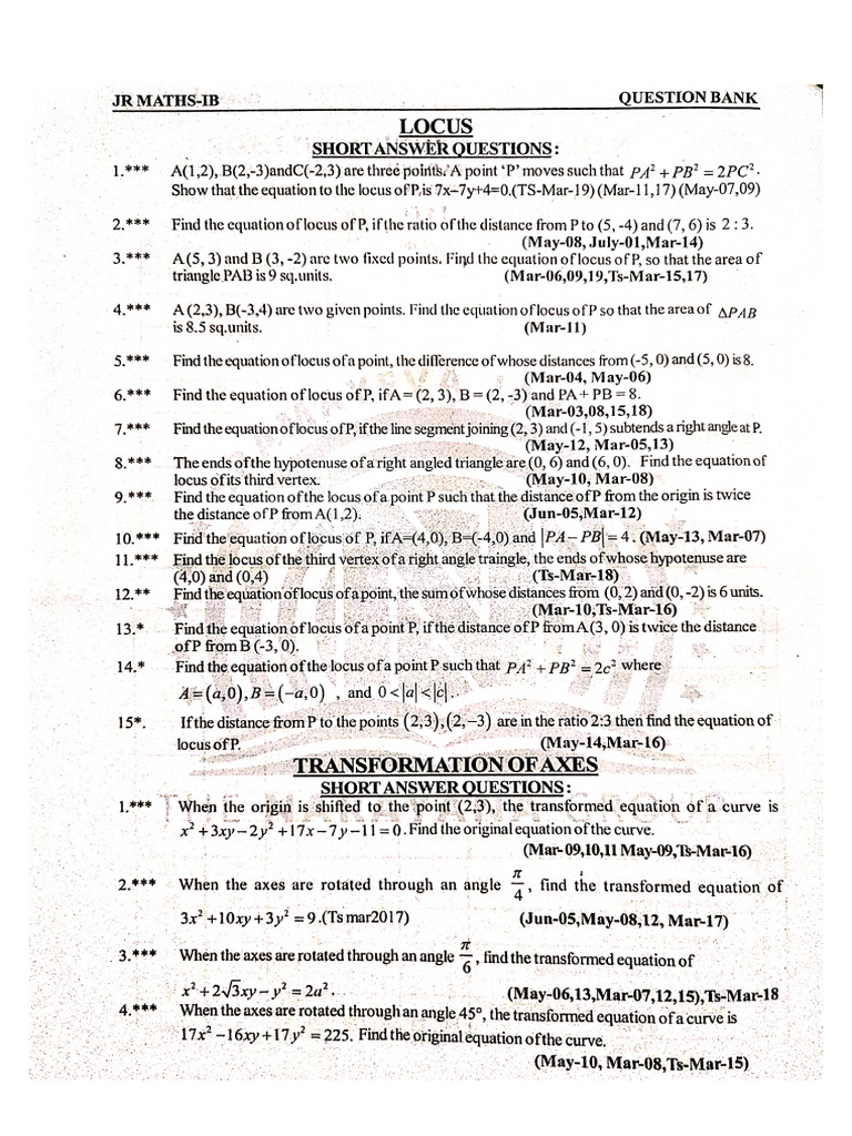 Open Maths 1B Question Bank | PDF