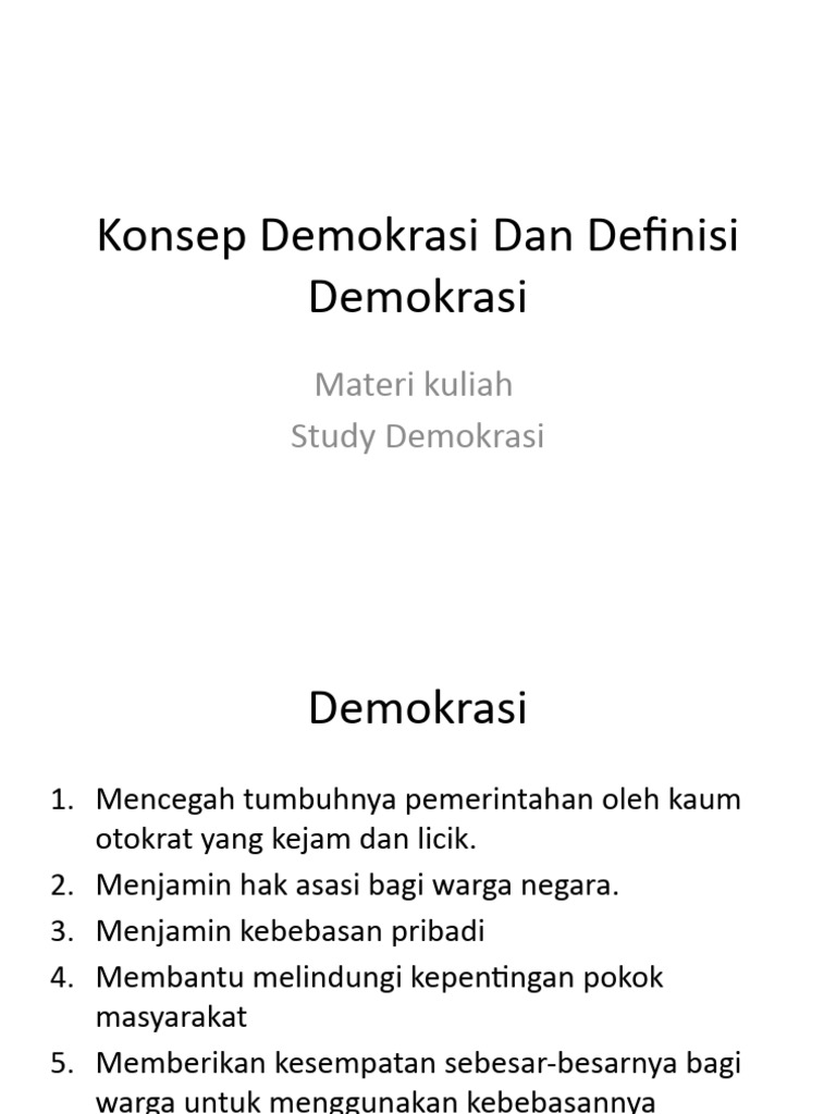 Konsep dan Prinsip Demokrasi | PDF