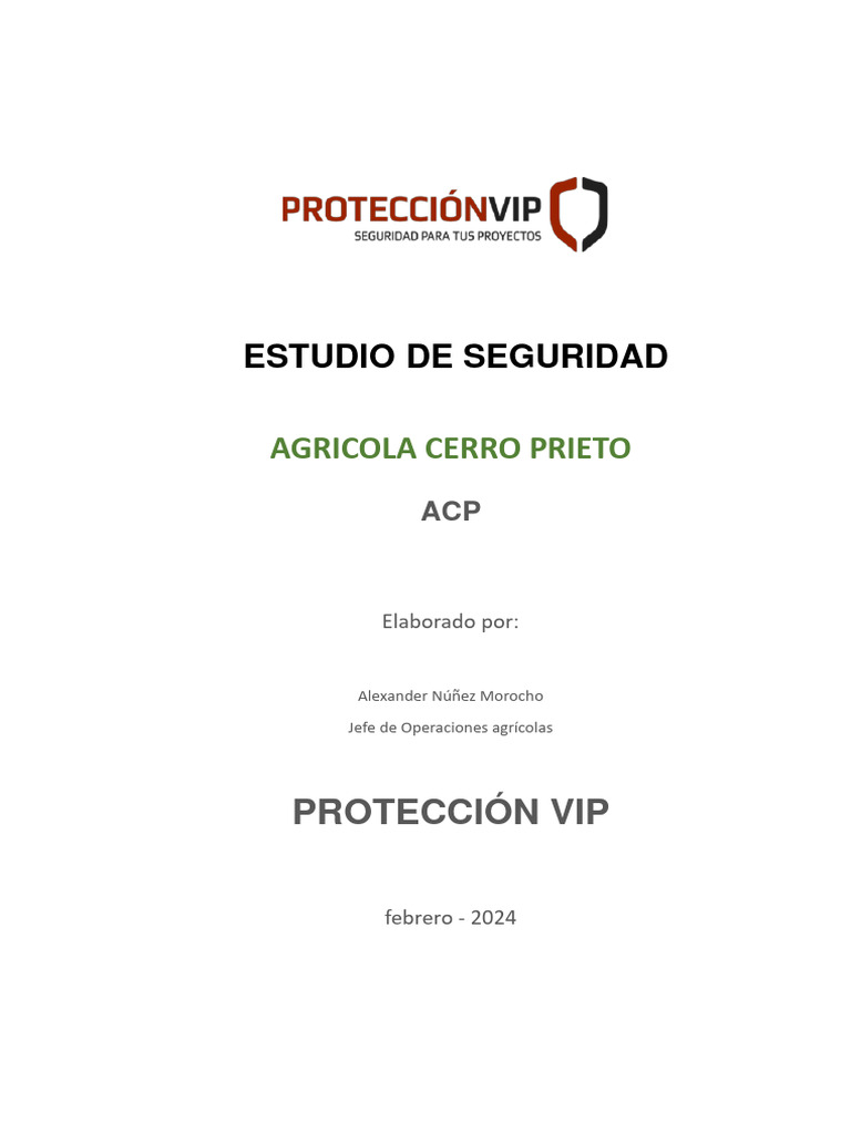 Estudio de Seguridad de Agricola Cerro Prieto - 24 | PDF | Vigilancia