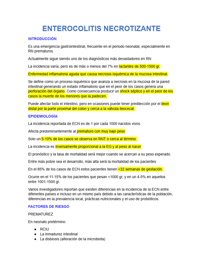 14) Enterocolitis Necrotizante | PDF | Proteína C-reactiva | Septicemia