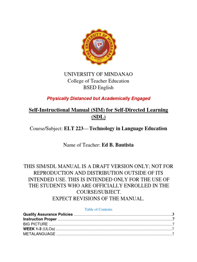 ELT 200 SIM - WEEK1 3docx | PDF | Communication | Nonverbal Communication