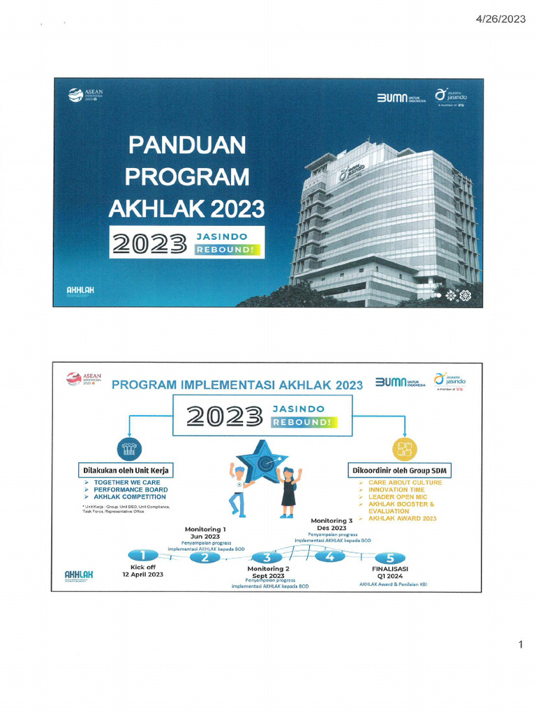 Panduan Program Budaya Akhlak 2023 | PDF