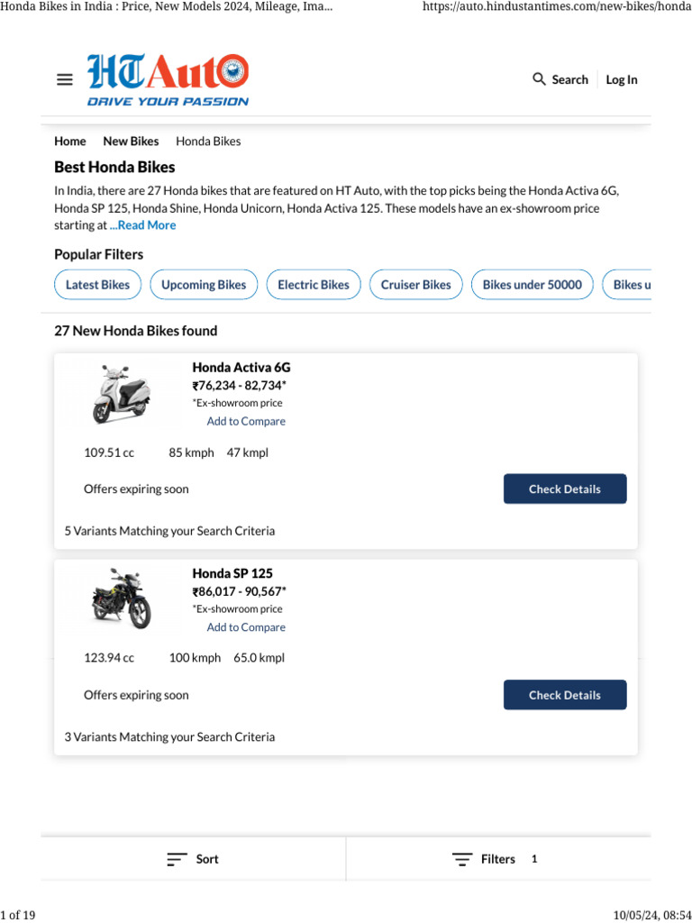 Honda Bikes Price List 2024 | PDF | Honda | Motorcycle