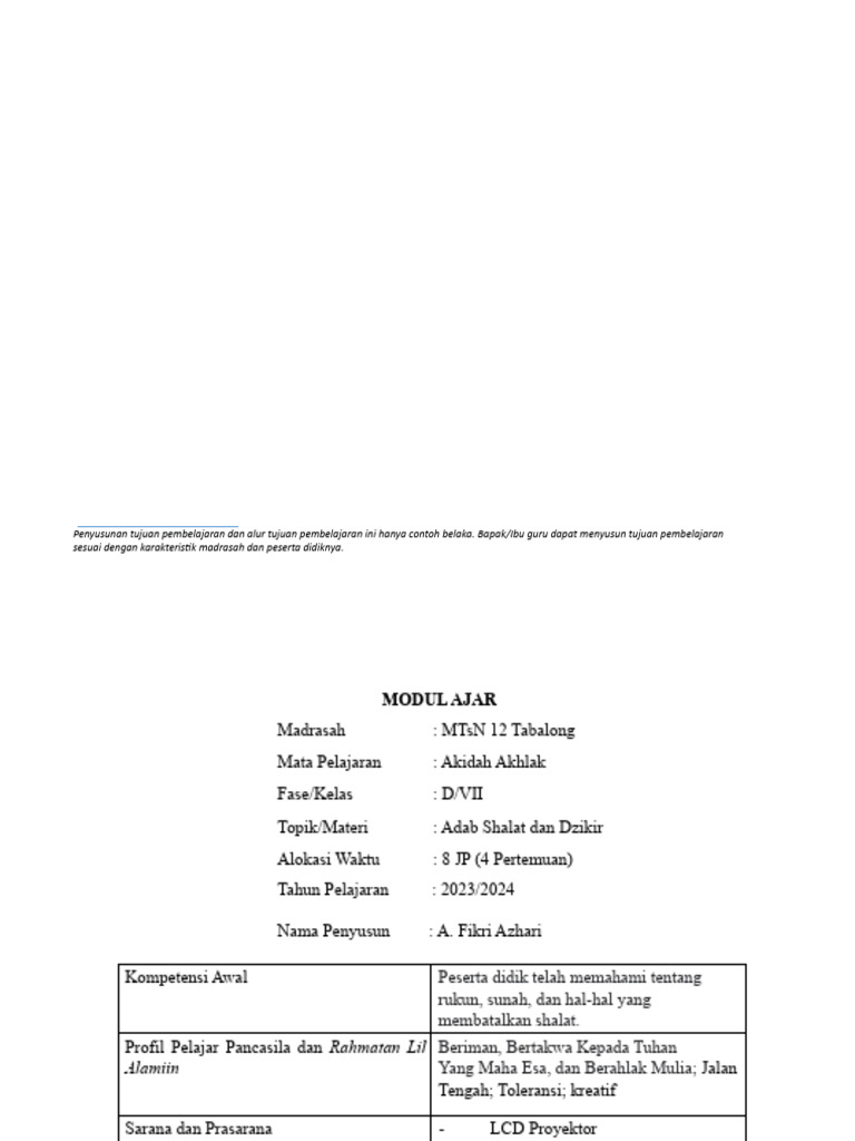 Modul Ajar Akidah Akhlak. | PDF | Karier & Perkembangan