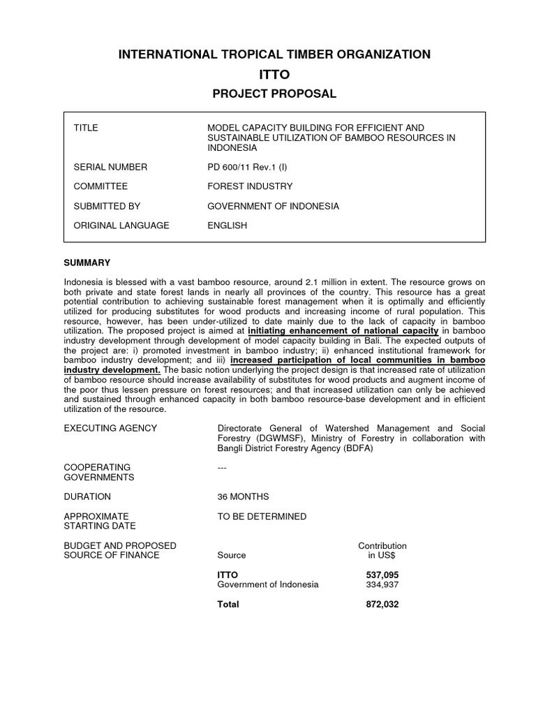 International Tropical Timber Organization | PDF | Forestry | Forests