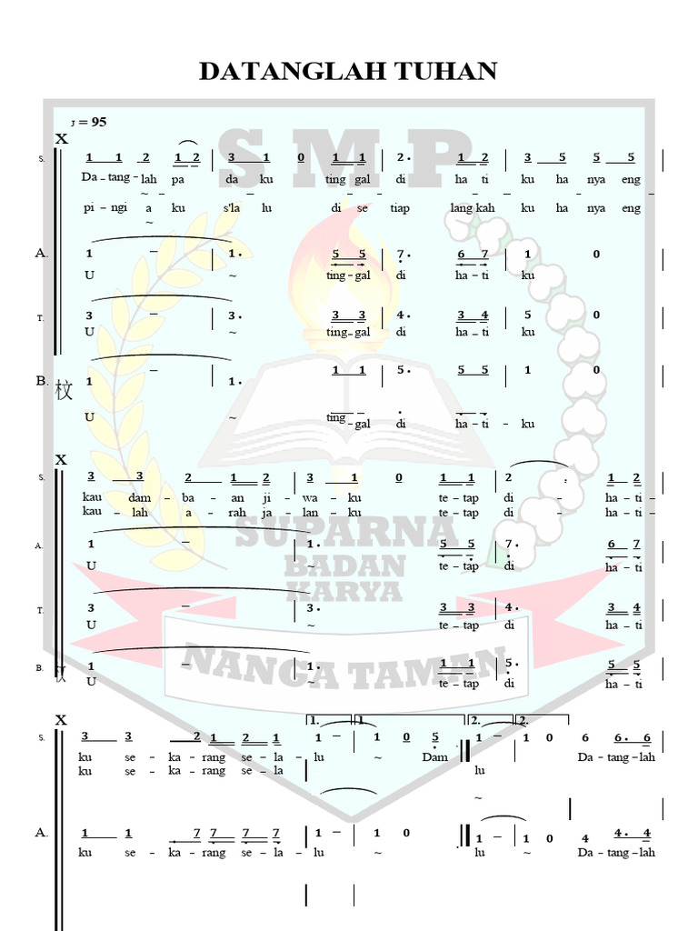 Teks Lagu DATANGLAH TUHAN | PDF