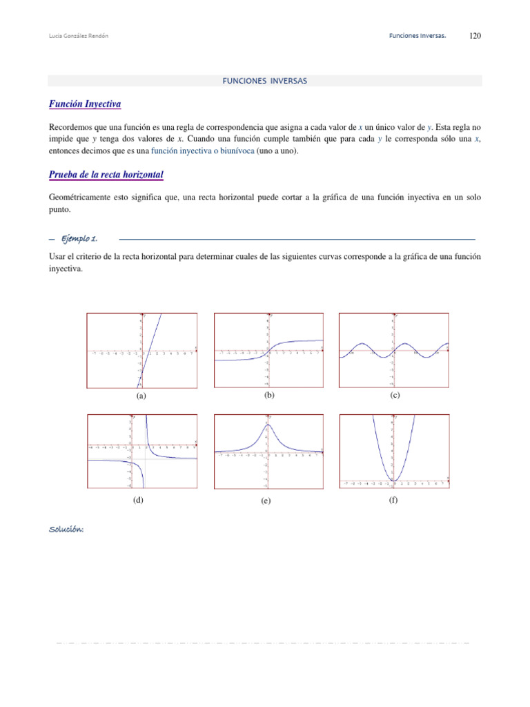 1 Funcion Inversa | PDF | Función (Matemáticas) | Matemática Elemental
