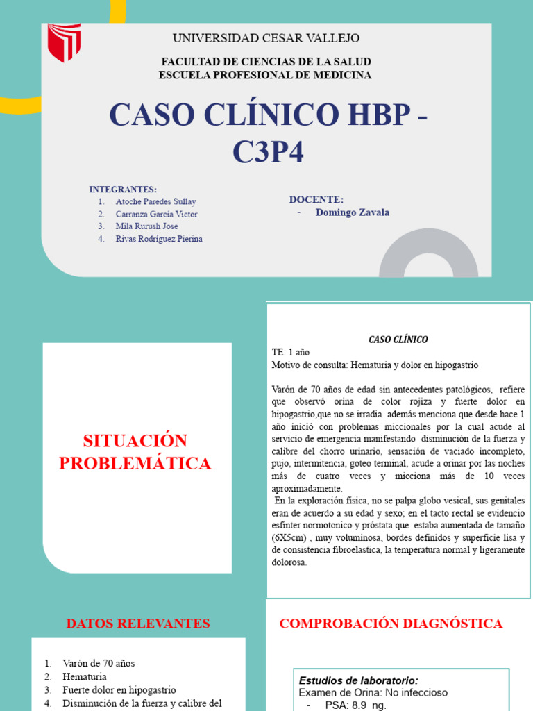 Caso Clínico HBP - C3P4: Universidad Cesar Vallejo | PDF | Urología | Medicina CLINICA