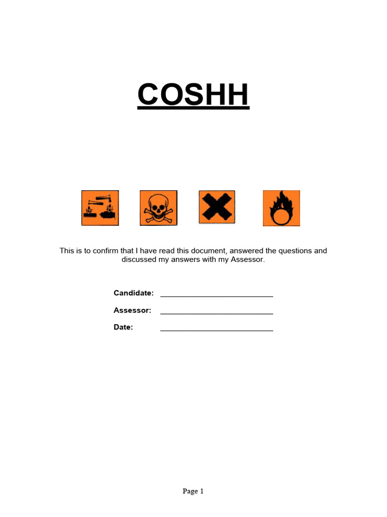 COSHH Level 1 | Download Free PDF | Hazards | Dangerous Goods