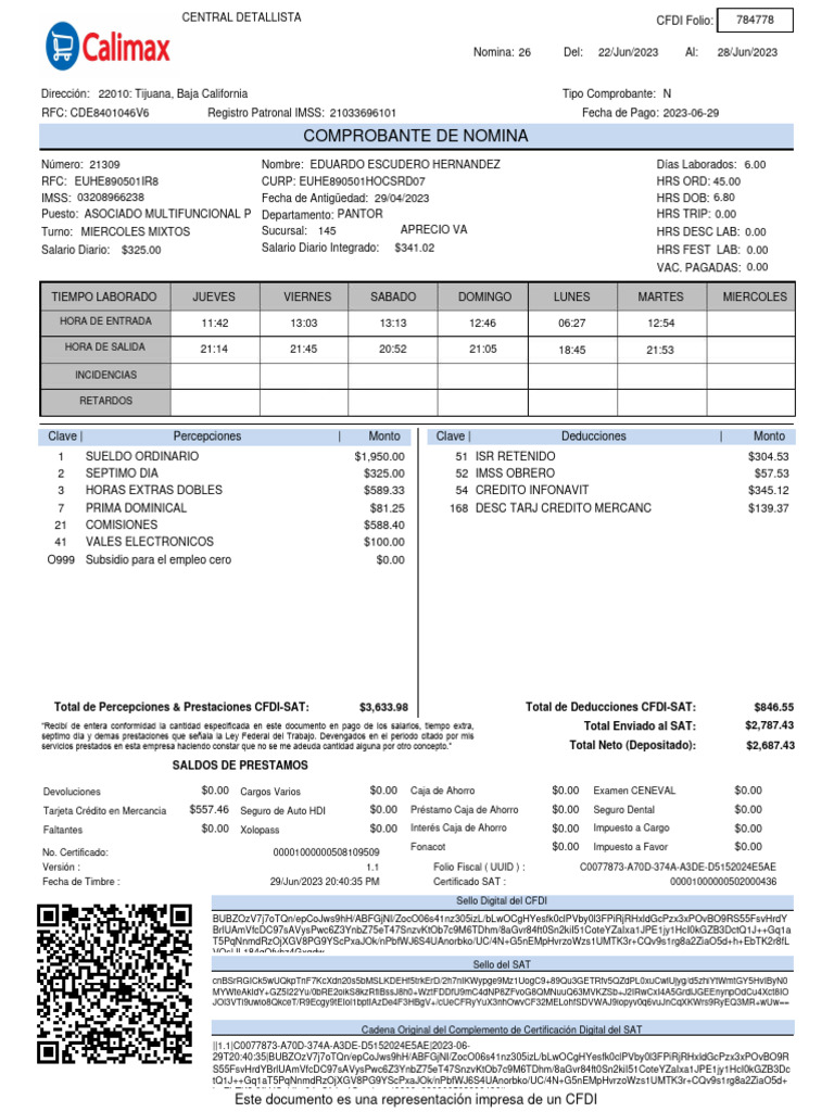 Nomina 26 Del 2023 Pdf Negocios Económicos Dinero