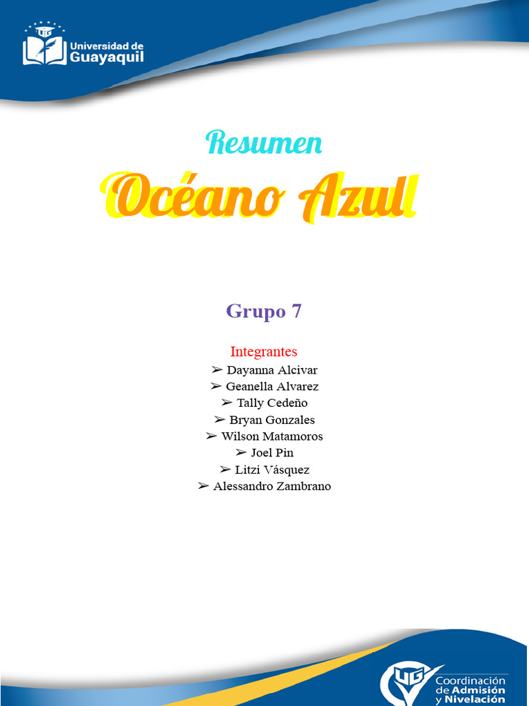 Resumen Grupo 7 Océano Azul | PDF | Liderazgo | Economias