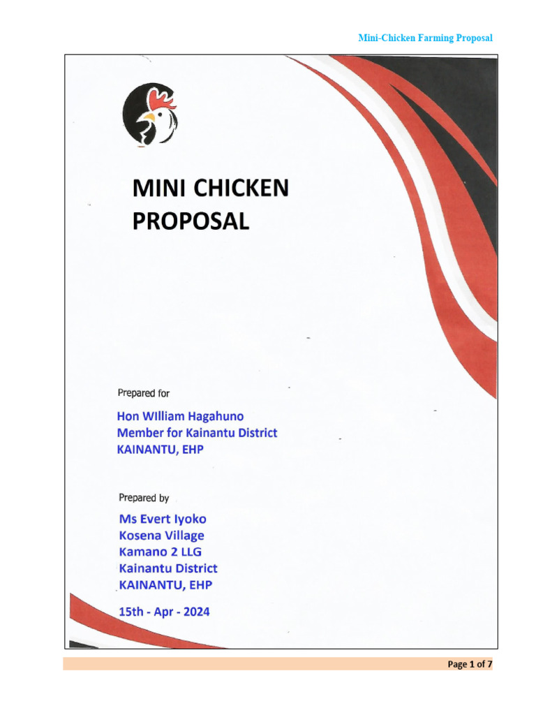 Mini Chicken Proposal Ms Evert | PDF | Poultry Farming | Economies