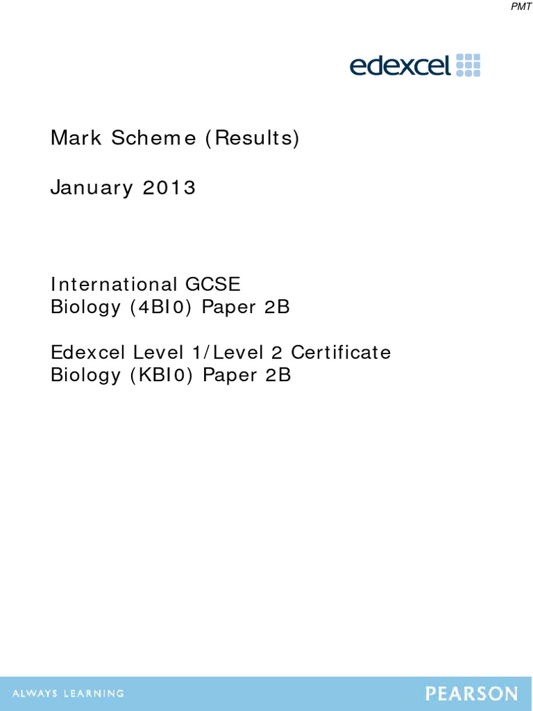 January 2013 Ms Paper 2b Edexcel Biology Igcse Pdf Water Biology