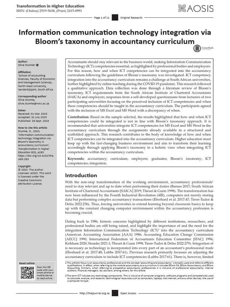 Information Communication Technology Integration V | PDF | Educational ...