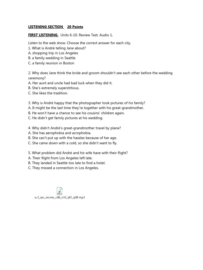 Summit 2 Level Test List Speaking Writing Pdf Psychology Cognition