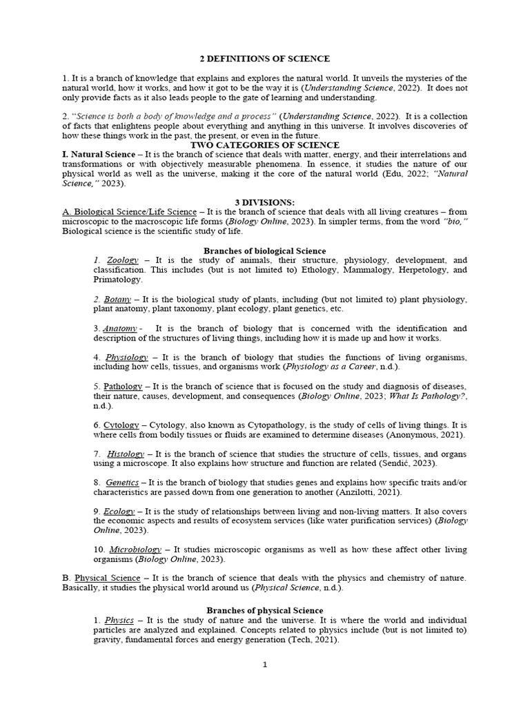 Branches of Science | Download Free PDF | Earth Sciences | Social Sciences