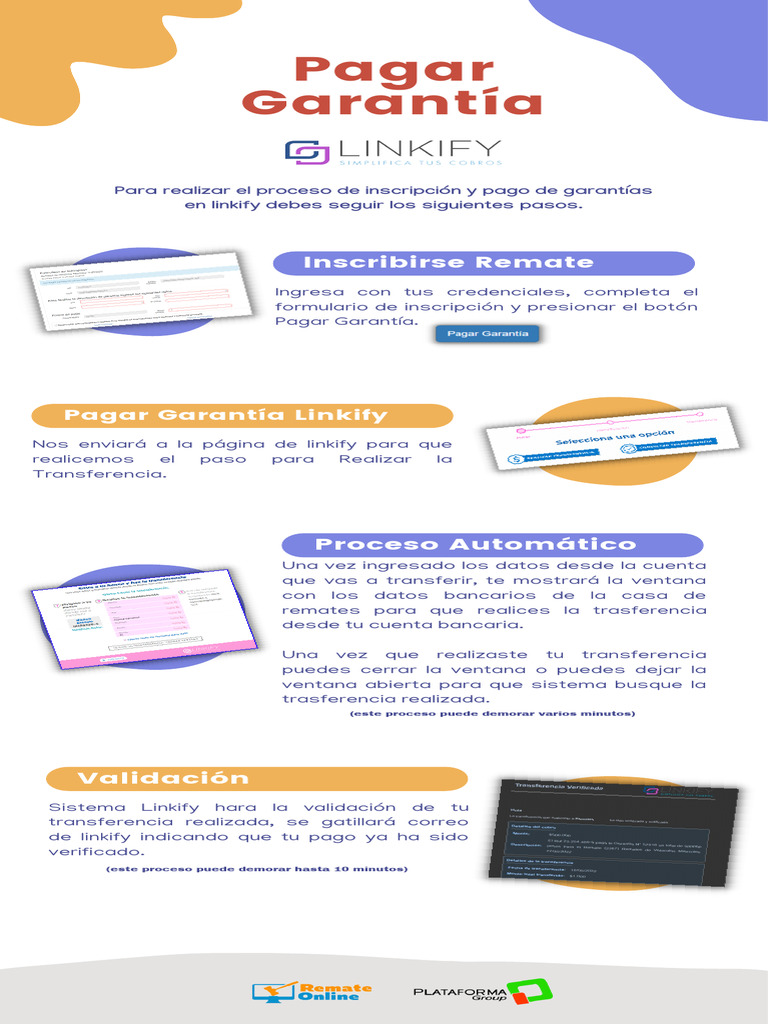 Inscripción y Pago de Garantía en Linkify | PDF
