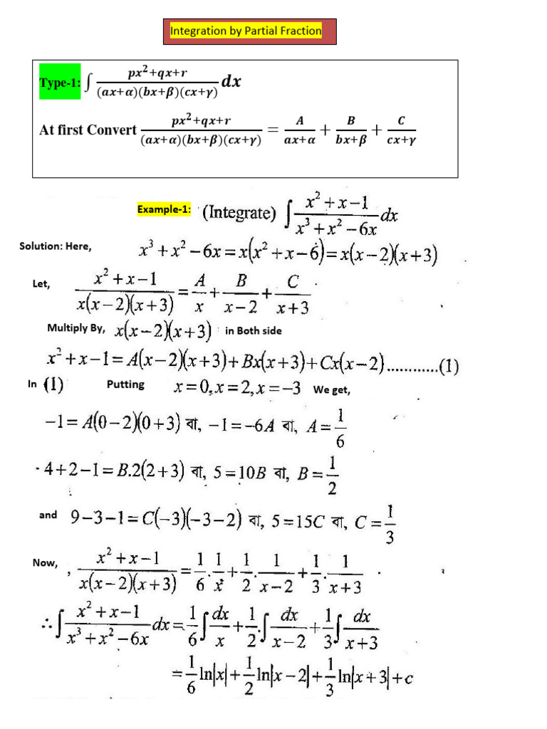 (Lec-4) Integration by Partial Fraction L6 PDF | PDF | Numerical ...