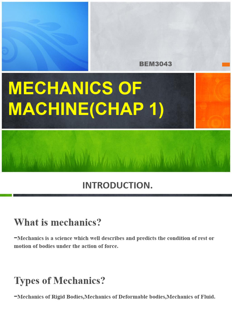 Lect.1. Mechanisms and DOF | PDF | Physical Sciences | Mechanics