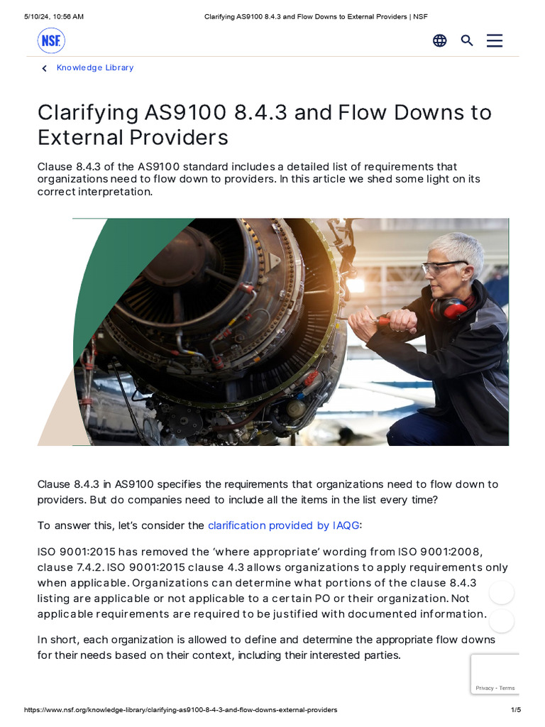 Clarifying AS9100 8.4.3 and Flow Downs To External Providers | PDF | Iso 9000 | Business