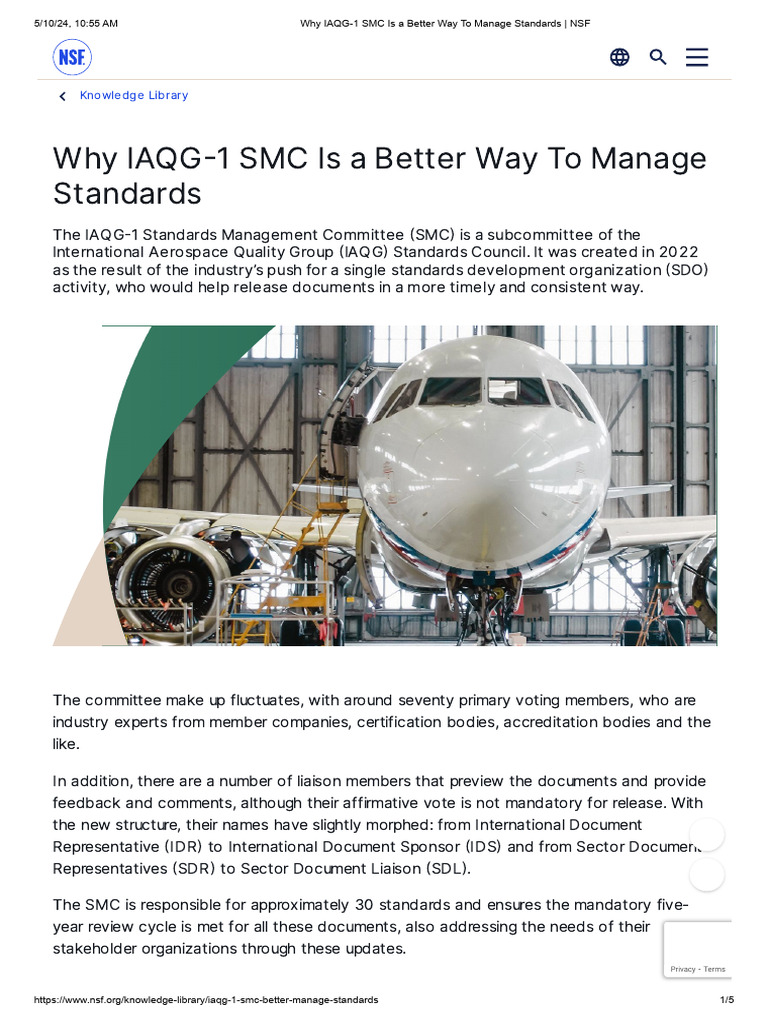 Why IAQG-1 SMC Is A Better Way To Manage Standards | PDF